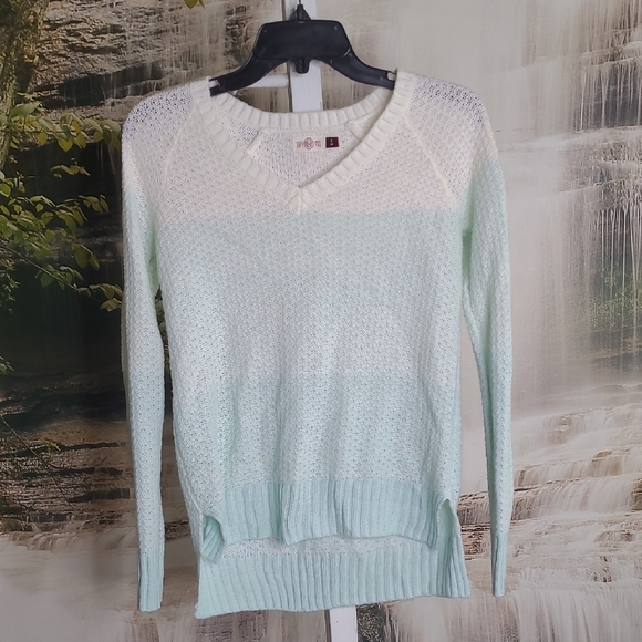SO | Sweaters | So Womens Small Cream Mint Acrylic Long Sleeve Sweater ...